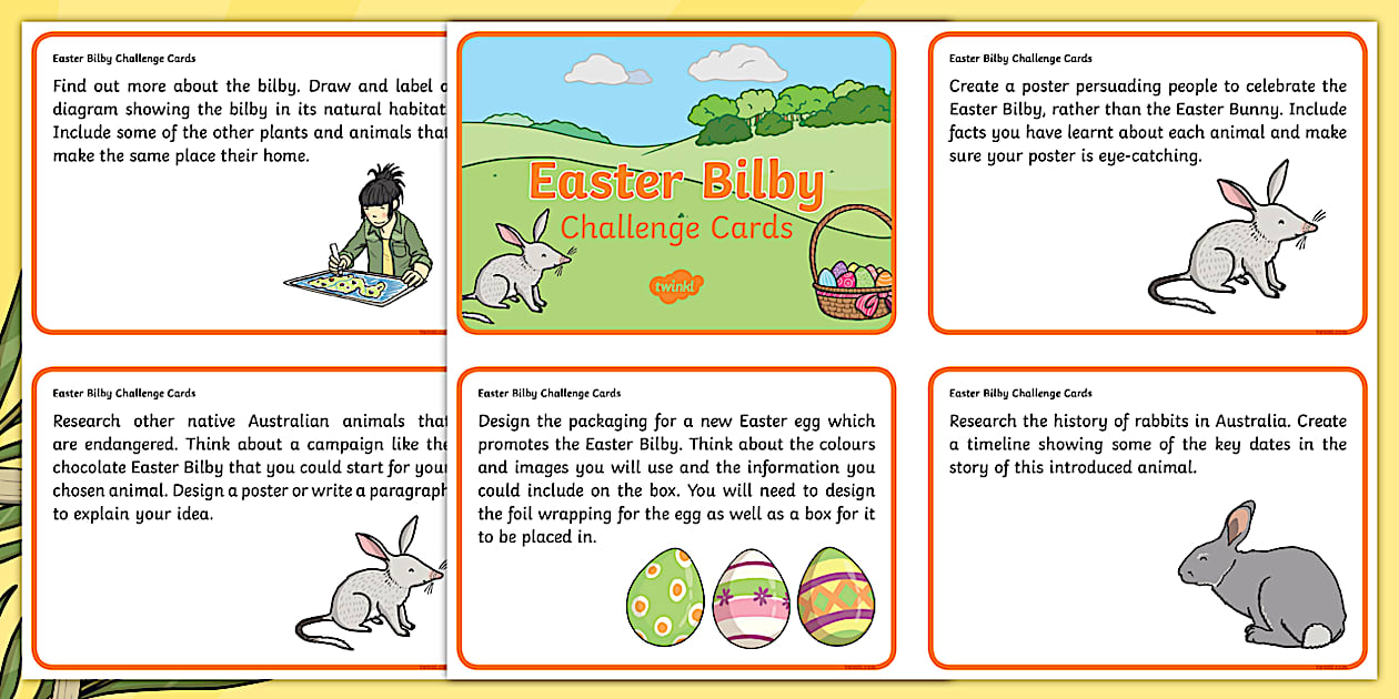 Australia - Easter Bilby Challenge Cards (Teacher-Made)