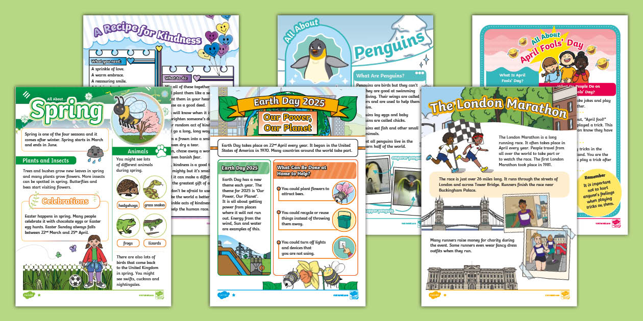 KS1 April Reading Comprehension Activity Pack (teacher made)