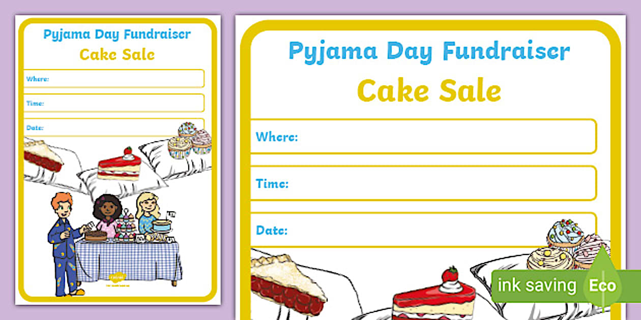 Pyjama Day Cake Sale | Display Poster | F-2 Resource