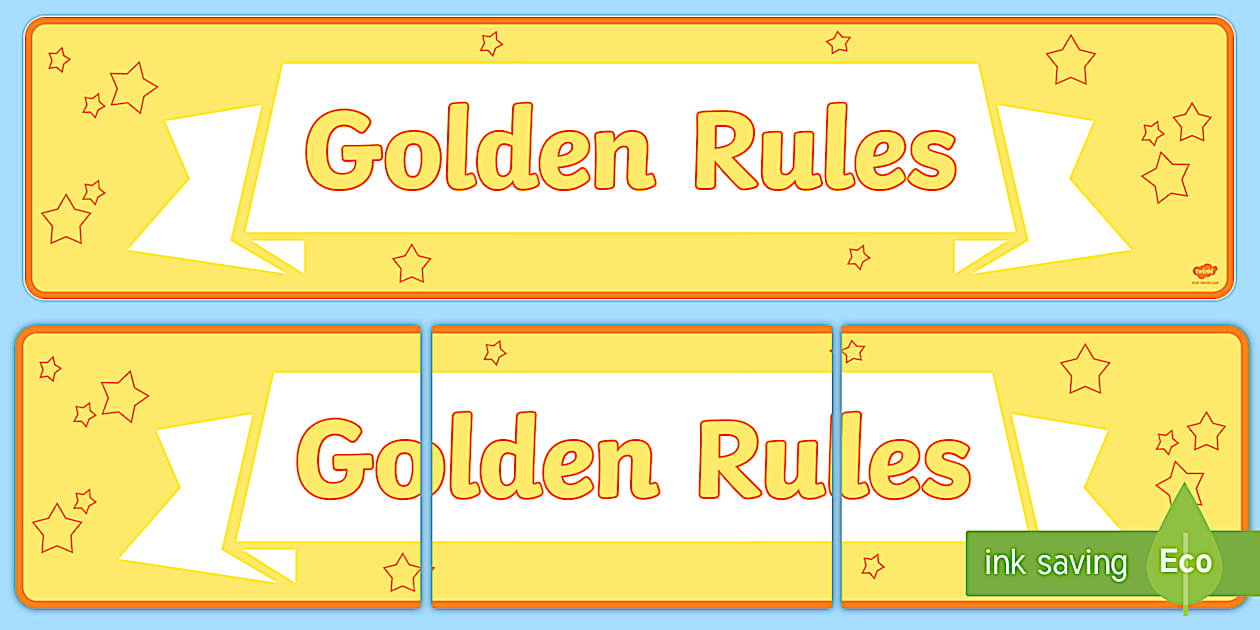 Editable Golden Rules Display Banner (teacher made) - Twinkl