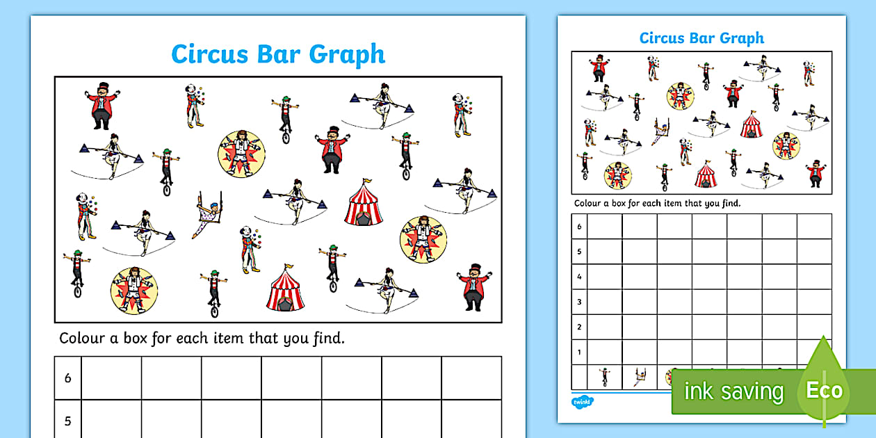 Circus Bar Graph Activity Worksheet (teacher made) - Twinkl