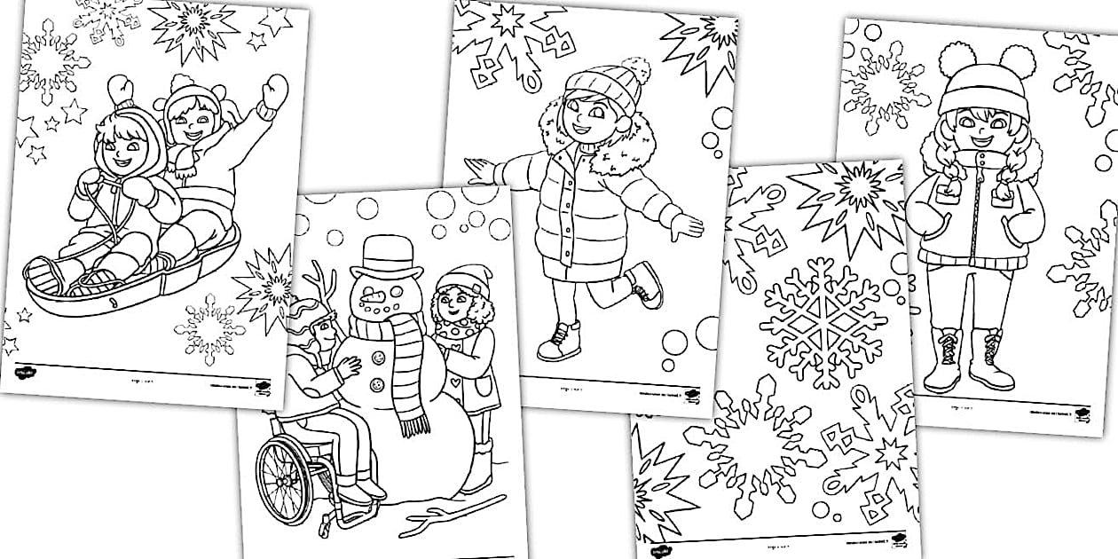Coloriages : L'hiver (teacher made) - Twinkl
