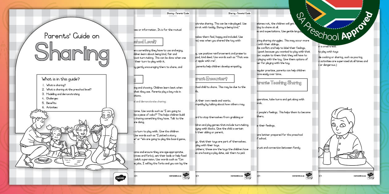 Preschool: Sharing – Parents' Guide (teacher made)