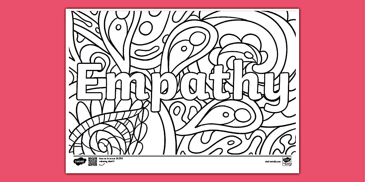 Mindfulness Empathy Word Colouring Page (Lehrer gemacht)