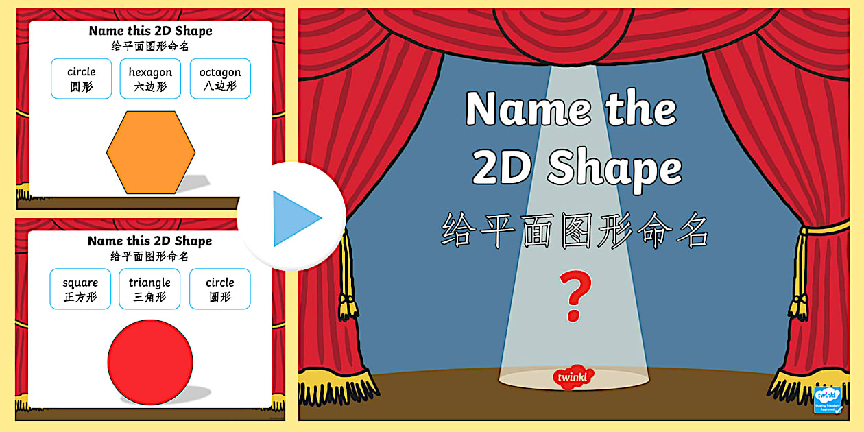 Name the 2D Shape KS1 PowerPoint English/Mandarin Chinese - Name the 2D ...