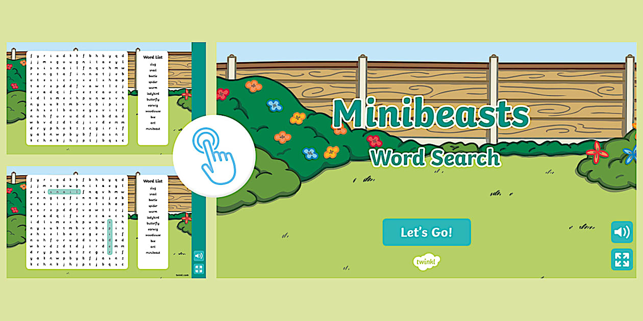 Minibeasts Interactive Word Search - Twinkl