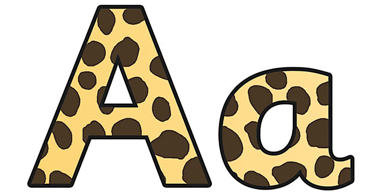 Cursive Cheetah Pattern Display Lettering (Small) - Twinkl
