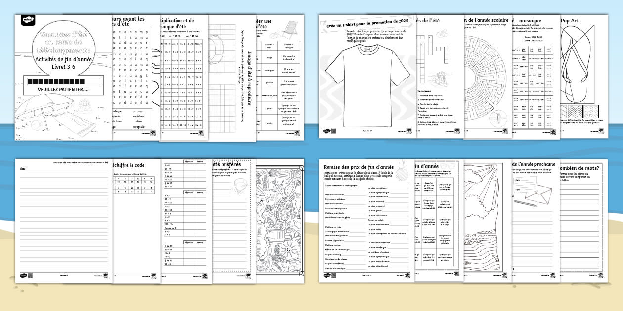 Vacances d’été en cours de téléchargement : Activités de fin d’année ...