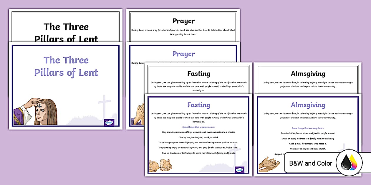 3 Pillars of Lent | Printable Poster Set | Twinkl USA