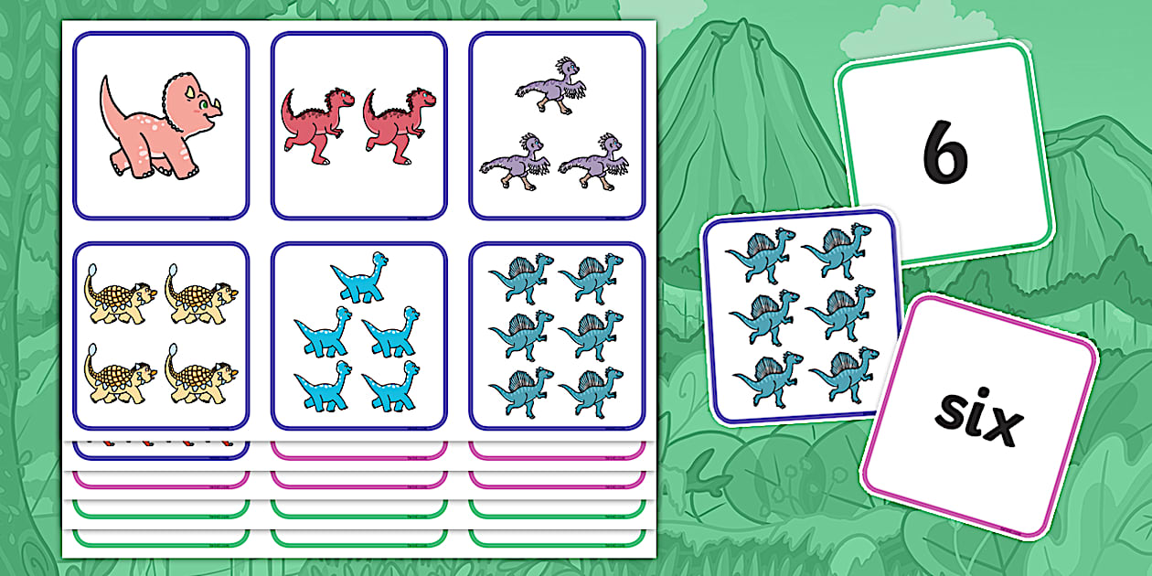 Editable Hide-a-Saurus Dinosaur Number Matching Cards