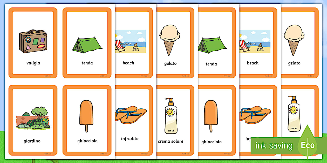 Immagini estive memory Gioco da Tavola (teacher made)