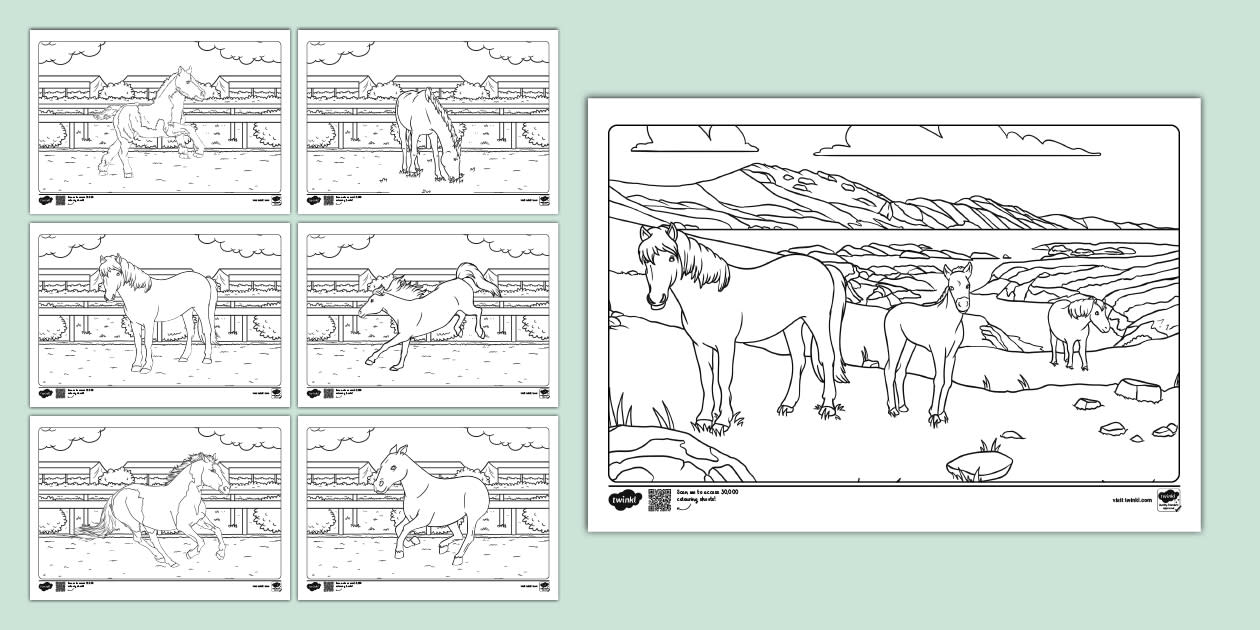 Cute Horse Colouring Pages - Primary Resources | Twinkl