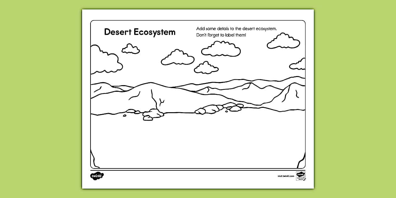 Draw the Desert Ecosystem Worksheet for K-2nd Grade - Twinkl