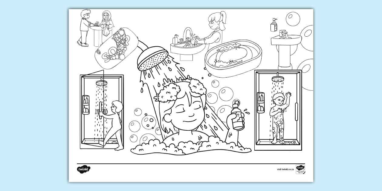Keeping Clean Colouring Sheet - Twinkl Colouring - Twinkl