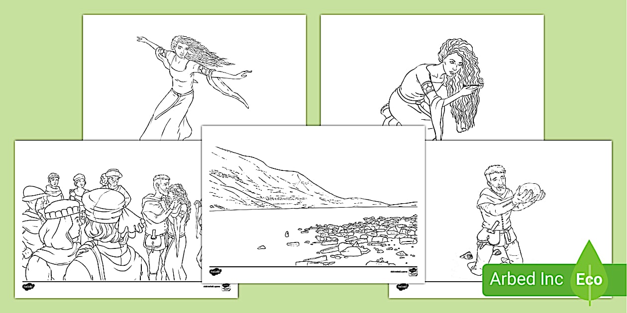 Welsh Myths and Legends: Lady of the Lake Colouring Pages
