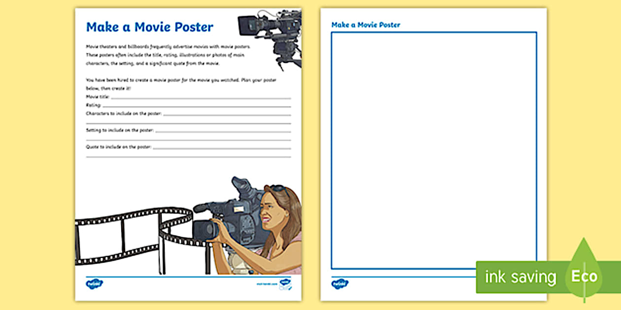 Movie Poster Template for Students | Primary Resource