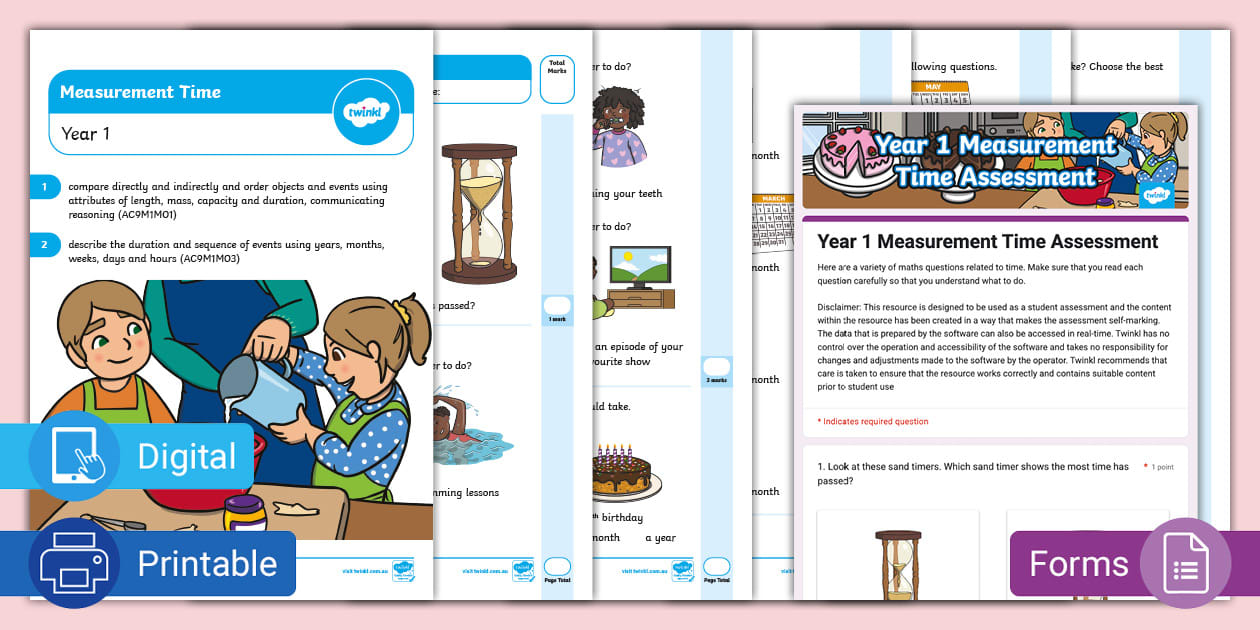 Year 1 Time Assessment (teacher made) - Twinkl