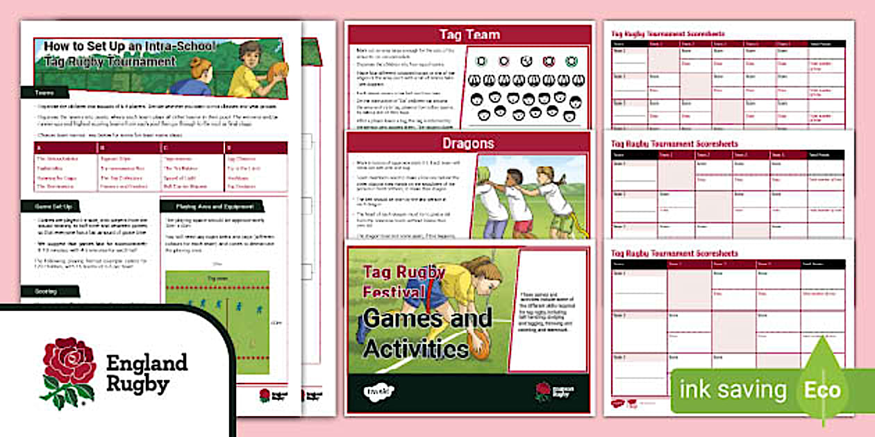 Tag/Touch Rugby Festival Kit - England Rugby - PE - Twinkl