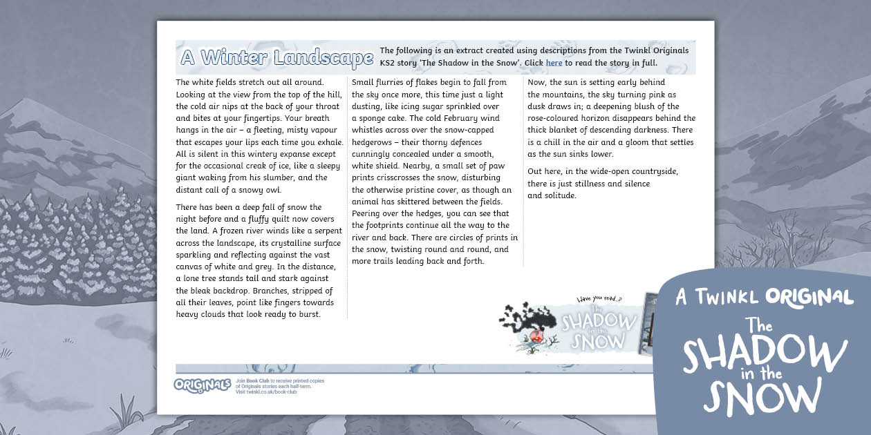 A Winter Landscape Setting Description Example Text - Twinkl