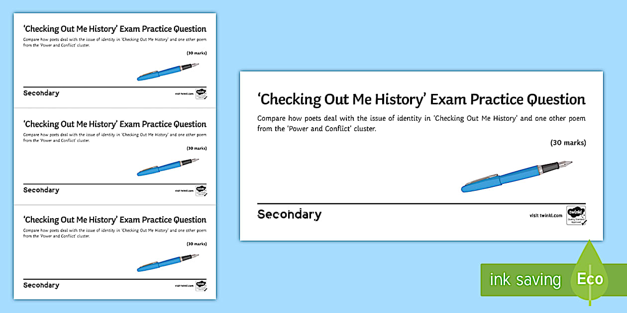 GCSE 'Checking Out Me History' Exam Question - Twinkl