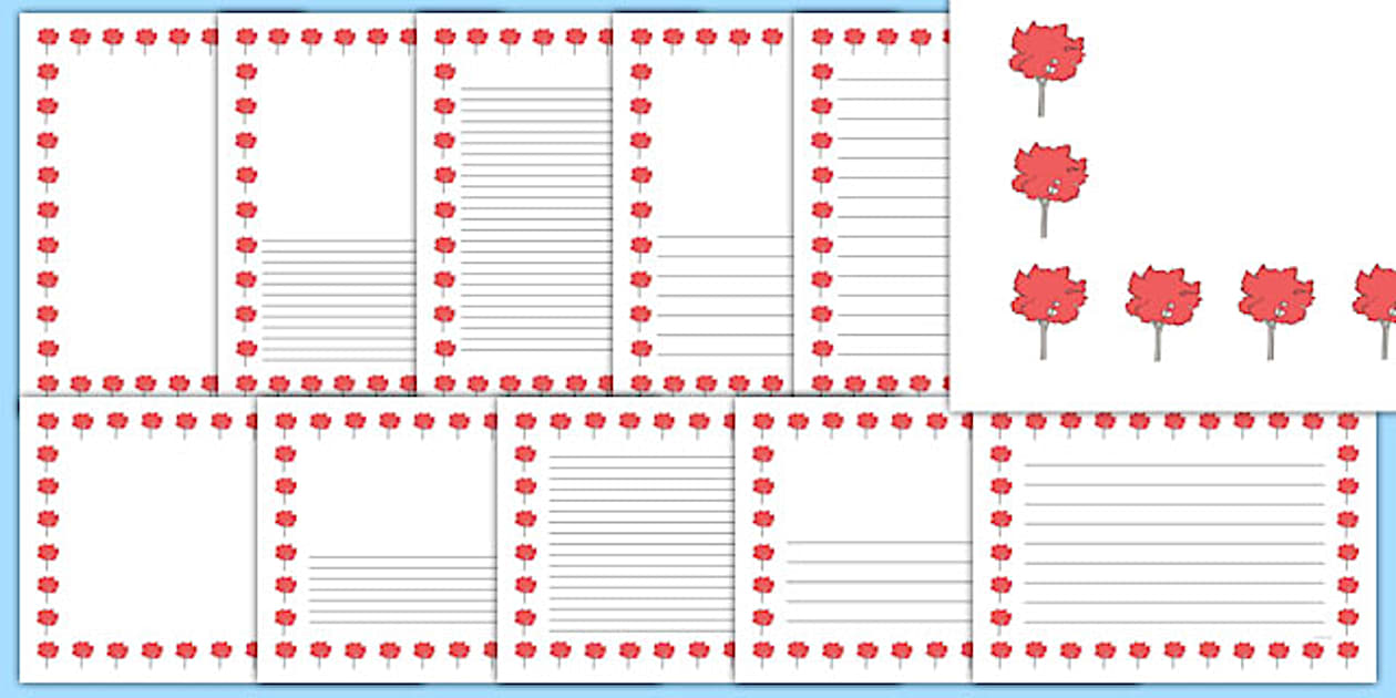 Editable Maple Tree Themed Page Borders (teacher made)