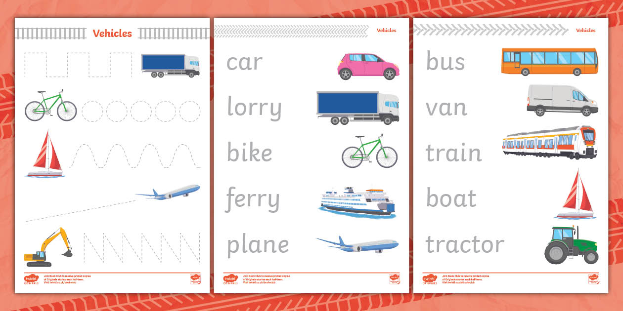 Vehicle Pencil Control Sheets (teacher made) - Twinkl