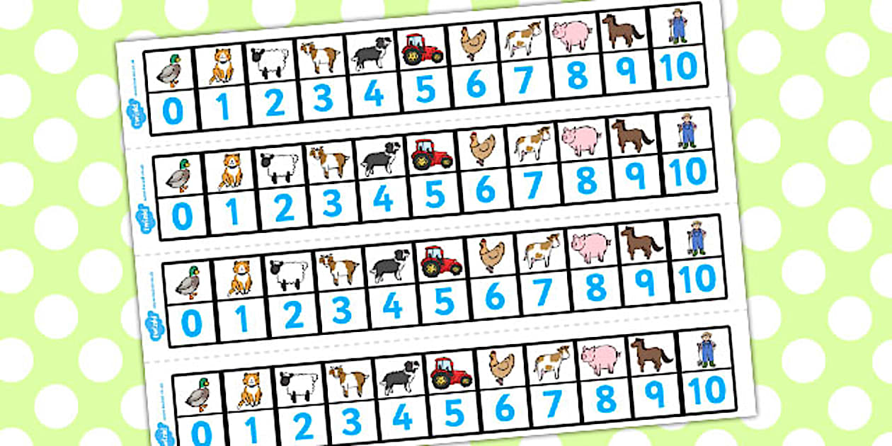 Farmer and Duck Number Track 0-10 (teacher made) - Twinkl
