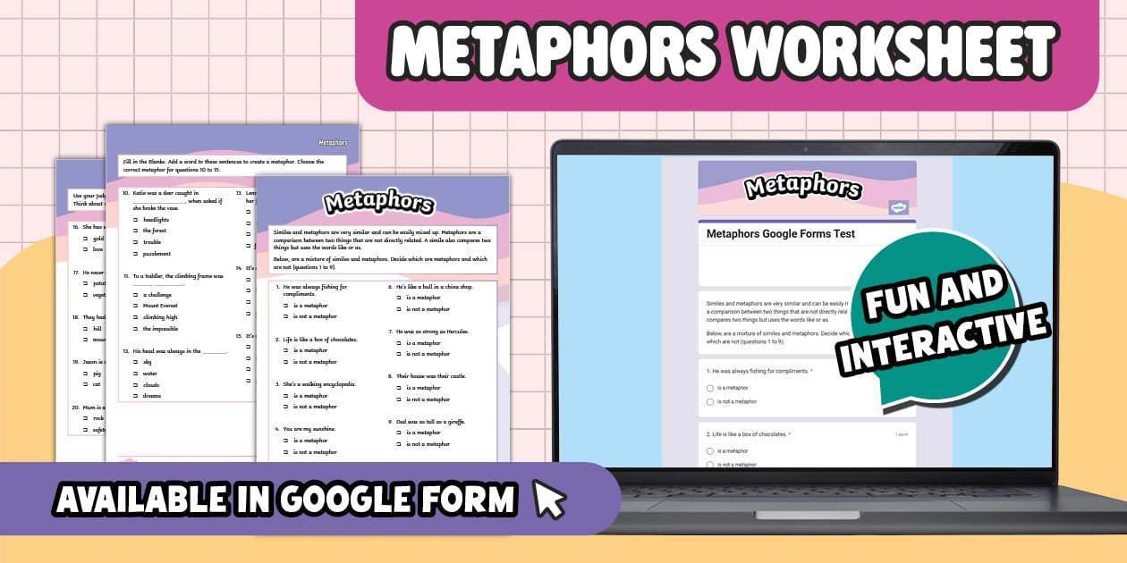 Metaphors Worksheet
