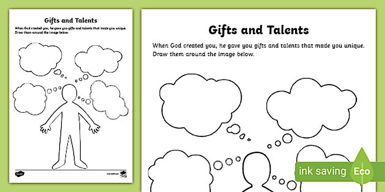Editable Catholic My Gifts And Talents Worksheet - Twinkl