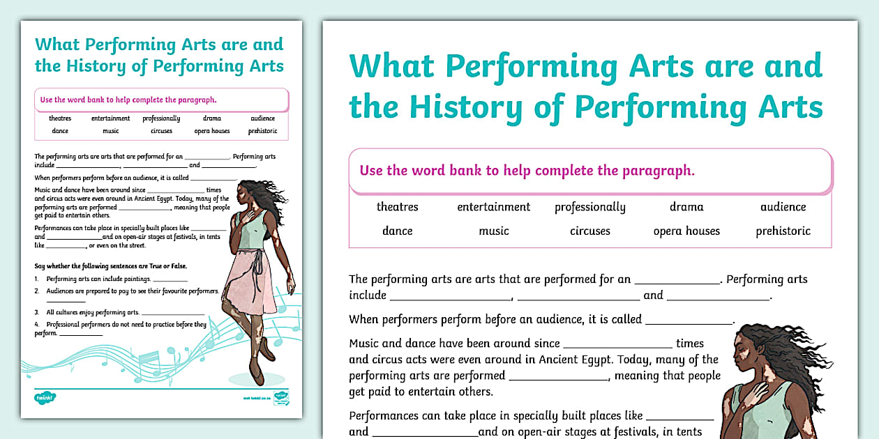 What Performing Arts are and the History of Performing Arts - Activity ...