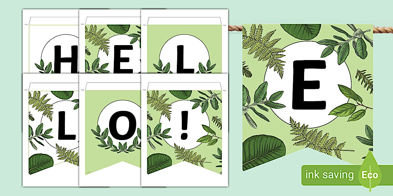 NZ Native Botanical Editable Bunting (professor feito)