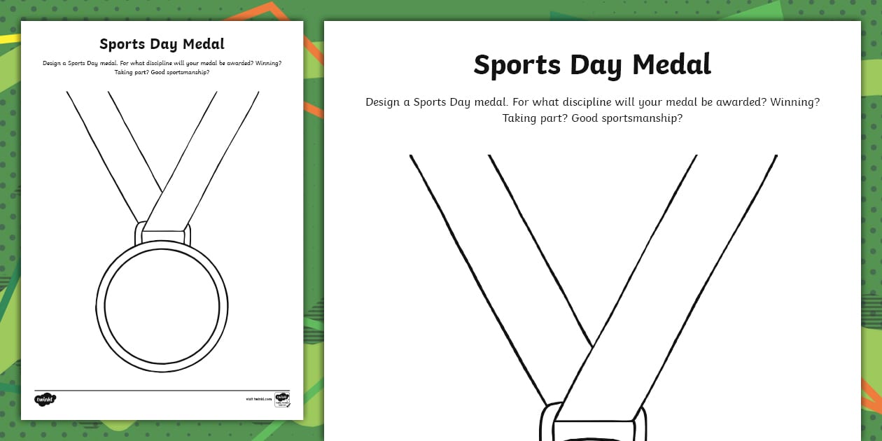 Design a Sports Day Medal Worksheet / Worksheet - Twinkl