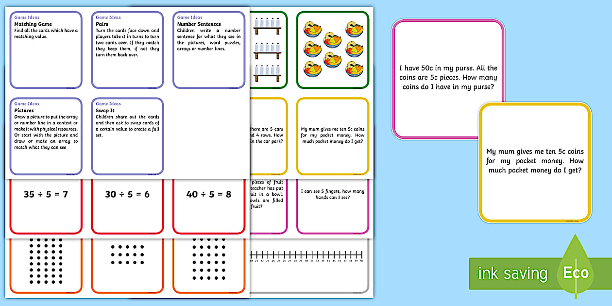Multiply and Divide x5 Card Game (teacher made) - Twinkl