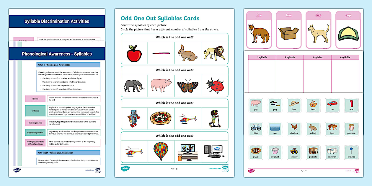 Phonological Awareness Pack - Syllables (teacher made)