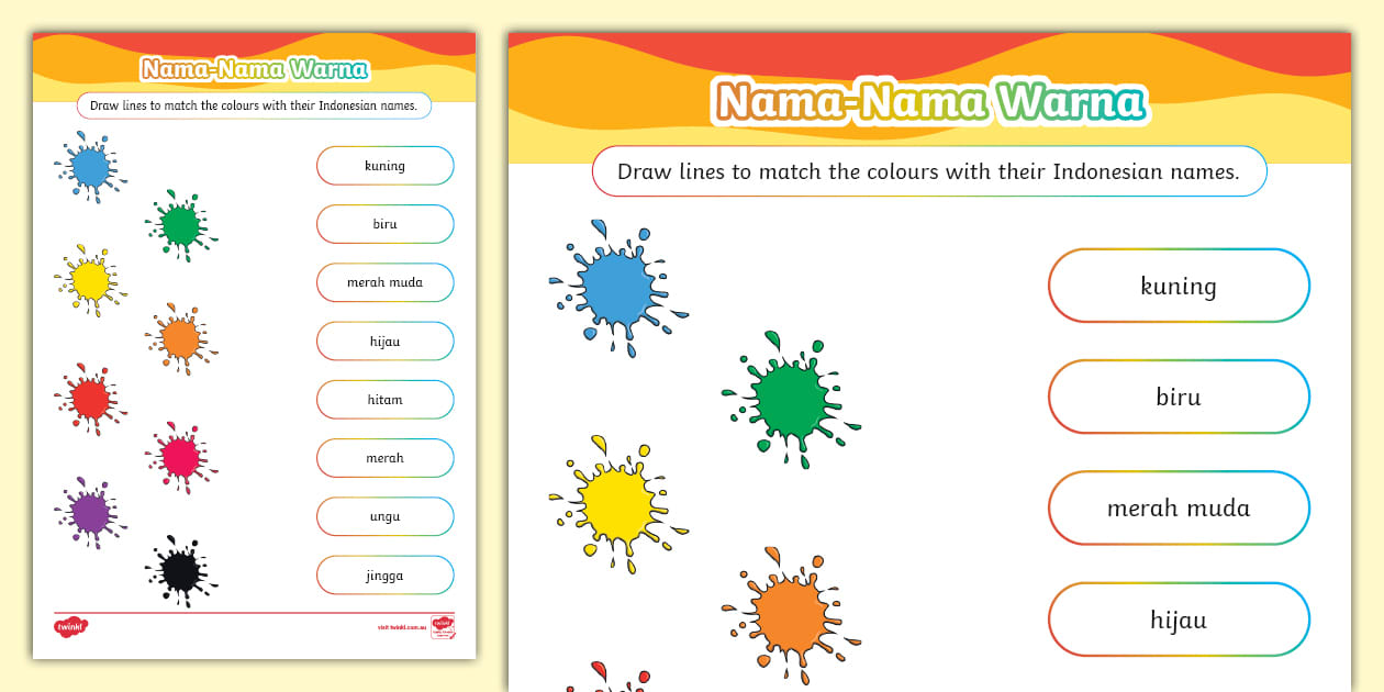 Colours Word Match - Indonesian (teacher made) - Twinkl