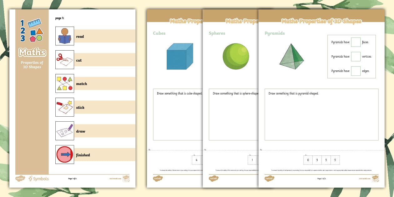 SEND Structured Steps Maths Properties of 3D Shapes - Twinkl