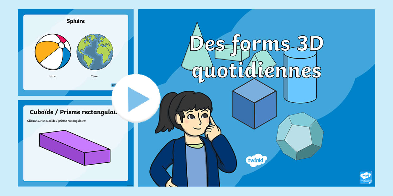 Everyday 3D Shapes PowerPoint French