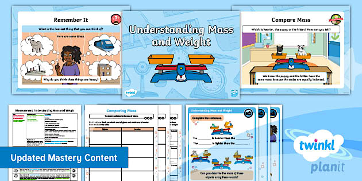 Year 1 Mass and Weight PlanIt Maths Lesson 1 (teacher made)