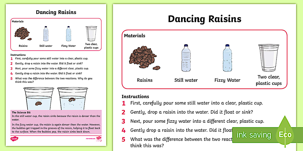 Dancing Raisin Science Experiment (teacher made) - Twinkl