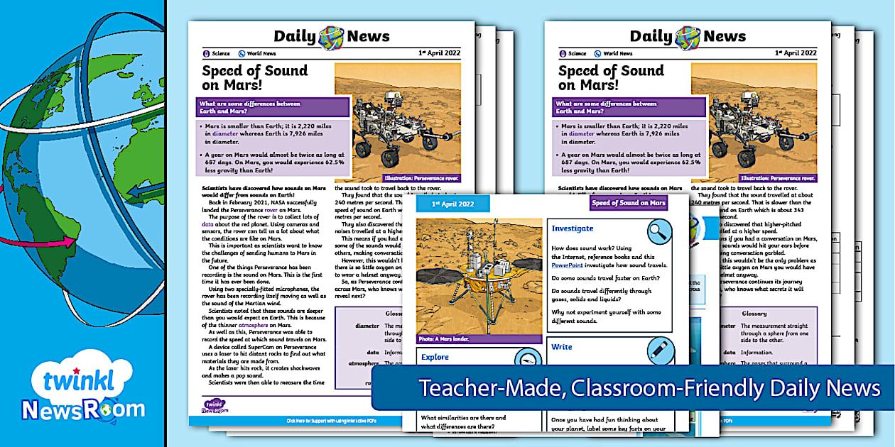 Mars News: Speed of Sound on Mars KS2 Reading Comprehension