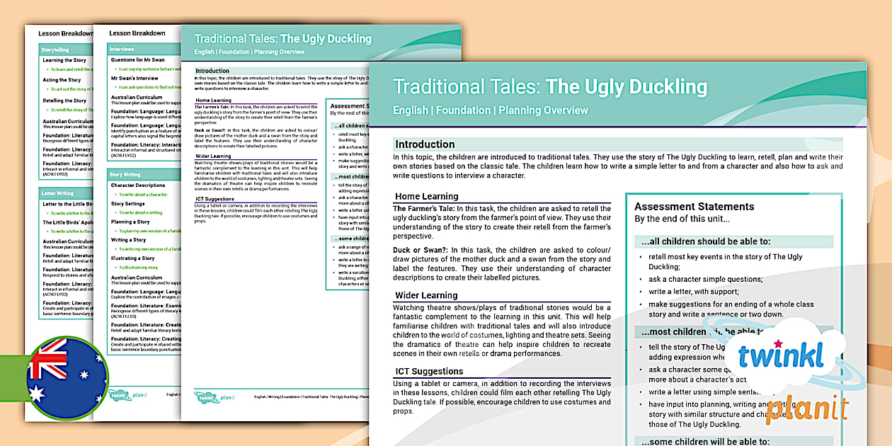 Foundation Writing The Ugly Duckling Planning Overview