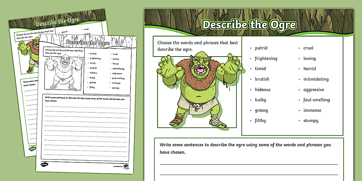 Describe the Ogre Worksheet