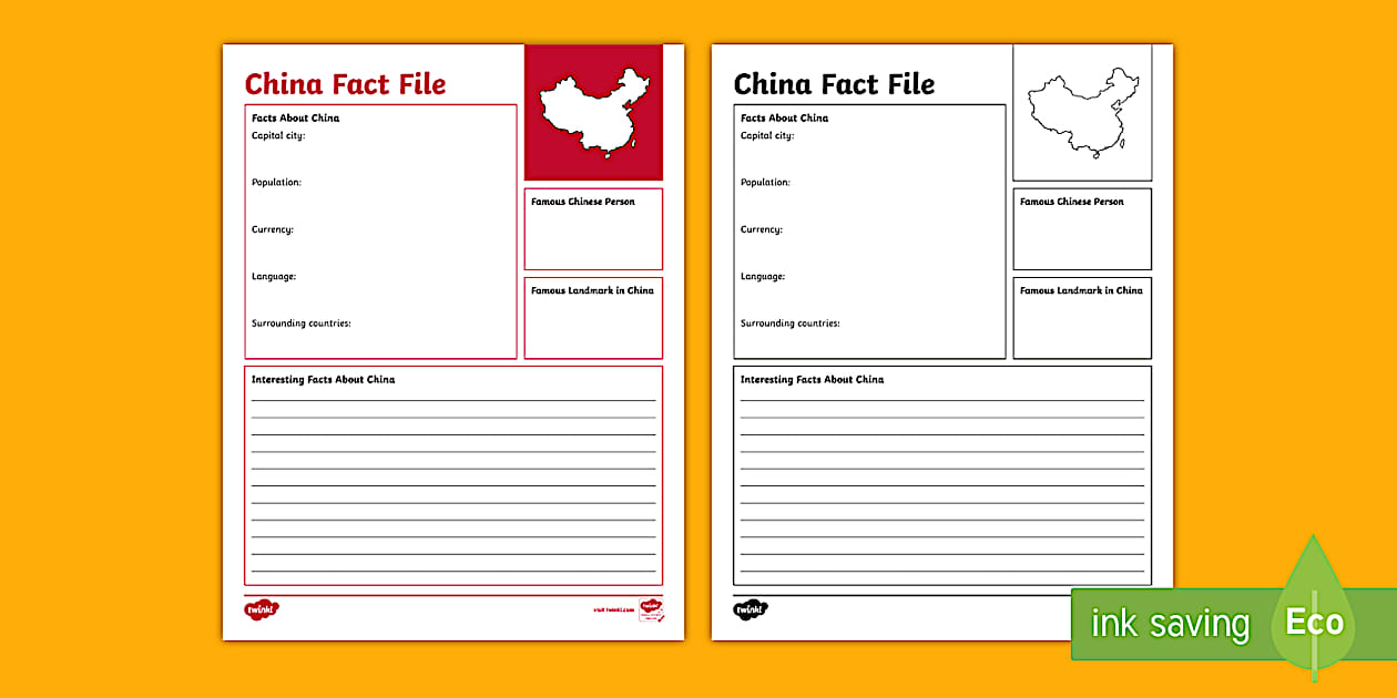 All About China Research Worksheet (teacher made) - Twinkl