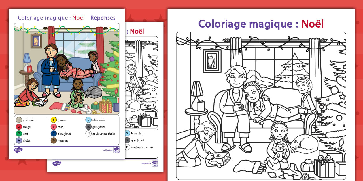 Coloriage magique : Noël - Twinkl Coloriage - Twinkl