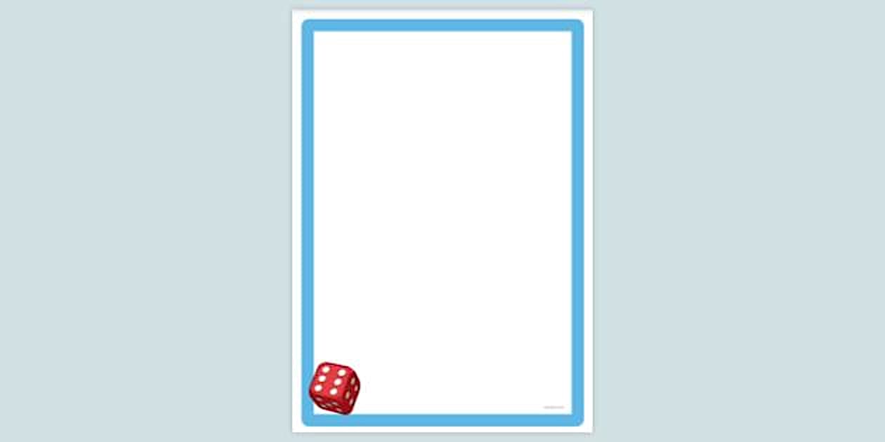 Simple Blank Dice Showing 6 Page Border (Teacher-Made)