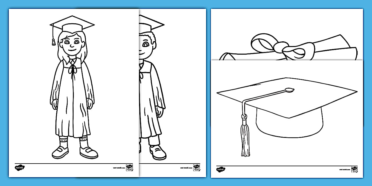 Graduation Day Coloring Sheets (Teacher-Made) - Twinkl