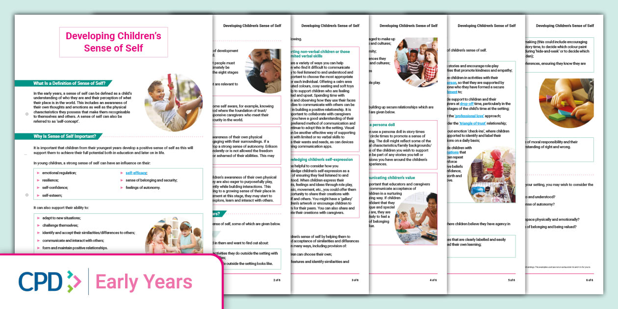 Developing Children's Sense of Self | Early Years CPD