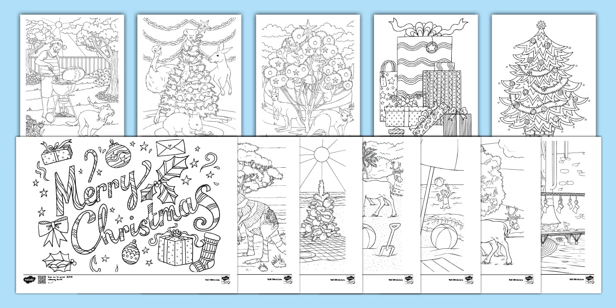 Aussie Christmas Colouring Pages | Primary Resource - Twinkl