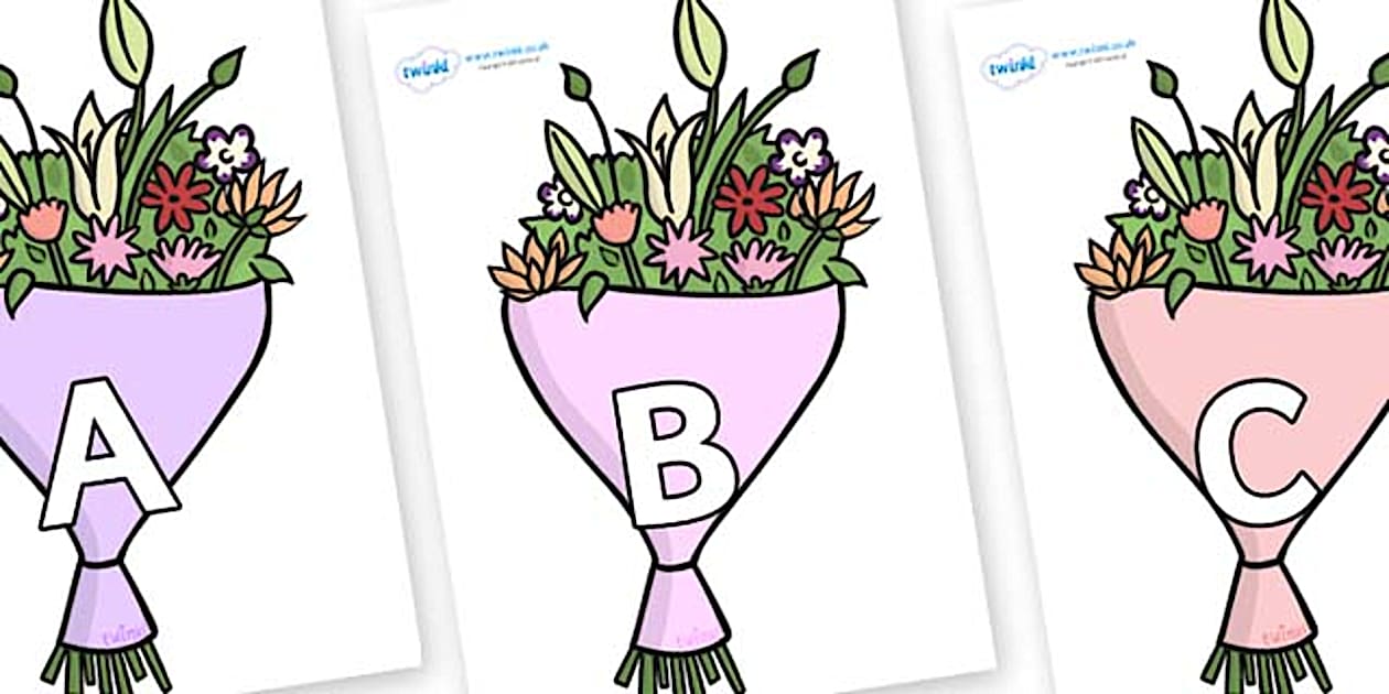 A-Z Alphabet on Bouquets (teacher made) - Twinkl