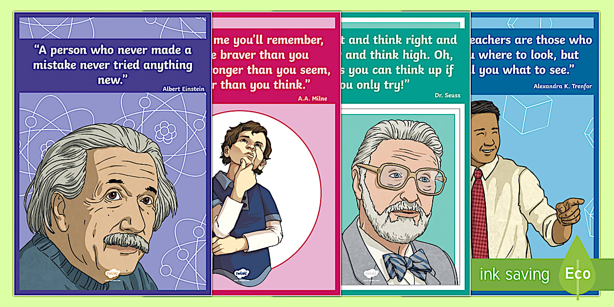 Encouraging Classroom Posters | Famous Quotations - Twinkl